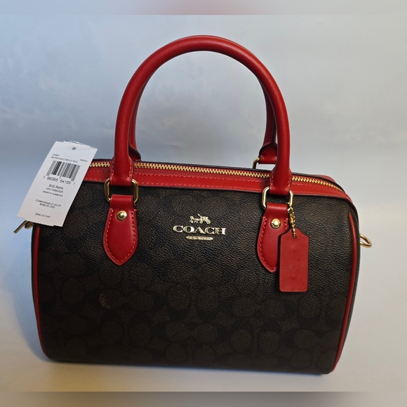 Coach | Bags | Nwt Coach Rowan Satchel In Signature Canvas Cv96 Walnut ...